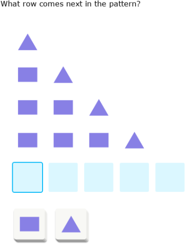 IXL | Find the next row in a growing pattern of shapes | Grade 4 math