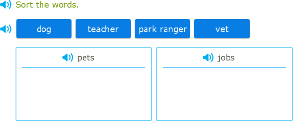 IXL | Sort words into categories | Grade 1 English language arts