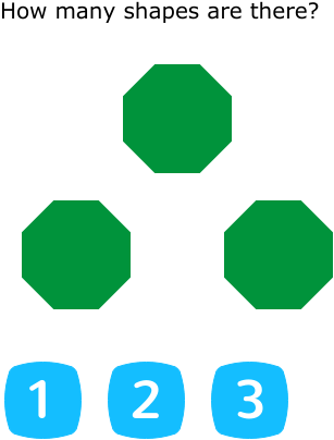 IXL | Count shapes - up to 3 | Jr. kindergarten math