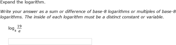 IXL - Quotient property of logarithms (Calculus practice)