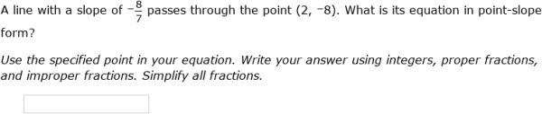 IXL | Point-slope form: write an equation | Grade 9 math
