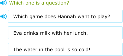 IXL | Identify questions | Grade 1 English language arts