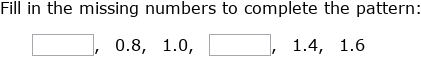 IXL | Number sequences involving decimals: up to tenths | Grade 4 math