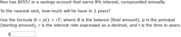 IXL | Compound interest | Grade 8 math