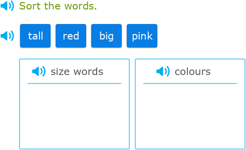 IXL | Sort words into categories | Grade 1 English language arts