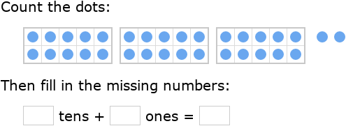 IXL | Counting tens and ones - up to 50 | Grade 1 math