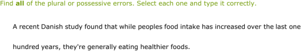 IXL | Identify and correct errors with plural and possessive nouns | Grade 8 English language arts