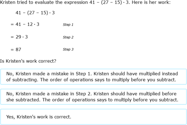 IXL | Identify mistakes involving the order of operations | Grade 6 math
