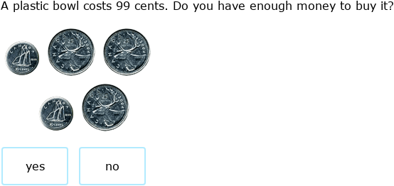 IXL | Purchases - do you have enough money - up to $1 | Grade 2 math