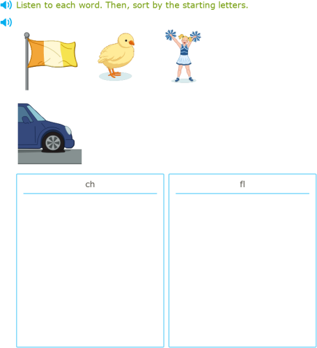 IXL | Sort by initial consonant blend or digraph | Grade 1 English ...