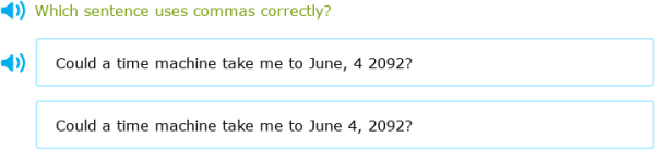 IXL | Commas with dates | Grade 2 English language arts