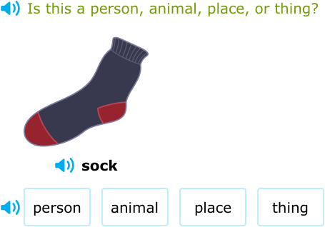 IXL | Is the noun a person, animal, place or thing? | Kindergarten ...