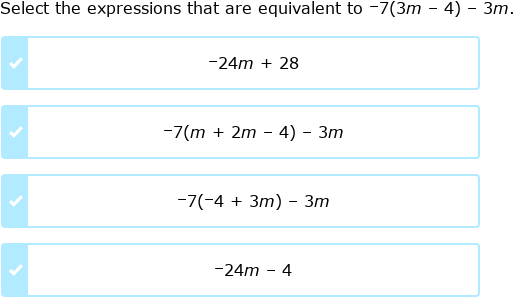 IXL | Identify equivalent linear expressions | Grade 9 math