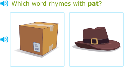 IXL | Choose the picture that rhymes with the word | Jr. kindergarten ...