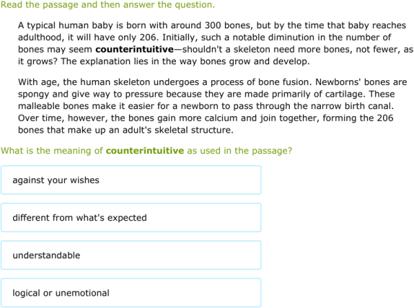 IXL | Use context to identify the meaning of a word | Grade 8 English ...