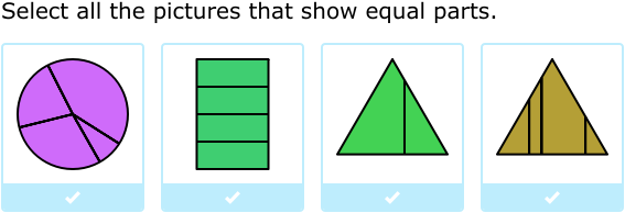 IXL | Equal parts | Grade 1 math