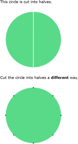 IXL | Make halves and fourths in different ways | Grade 1 math