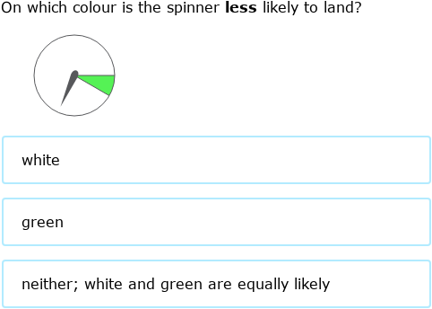 IXL | More, less and equally likely | Grade 3 math