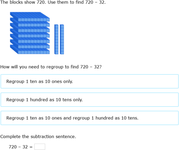 IXL | Use models to subtract numbers up to three-digits: with ...