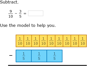 IXL | Subtract fractions with unlike denominators using models | Grade ...
