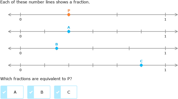 IXL | Identify equivalent fractions on number lines | Grade 4 math