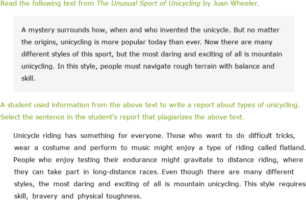 IXL | Identify and correct plagiarism | Grade 6 English language arts