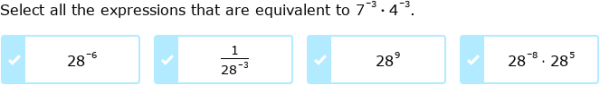 IXL | Identify equivalent expressions involving exponents | Grade 10 math