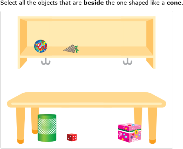 IXL | Beside and next to | Grade 1 math