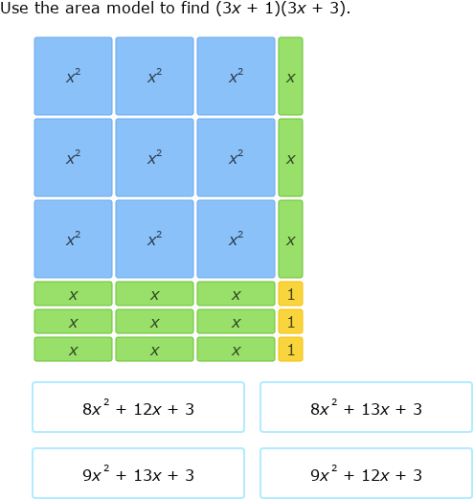 IXL | Multiply two polynomials using algebra tiles | Grade 9 math