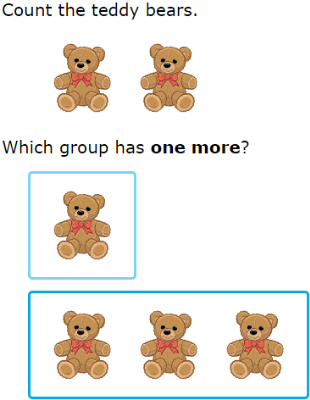 IXL - One more - up to 5 (Kindergarten math practice)