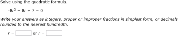 IXL | Solve a quadratic equation using the quadratic formula | Grade 11 ...