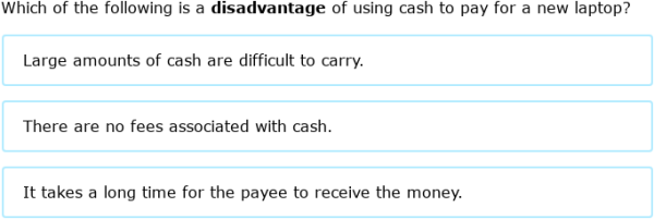 IXL | Identify advantages and disadvantages of payment methods | Grade ...