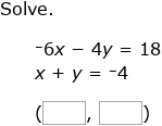 IXL | Solve a system of equations using any method | Grade 11 math