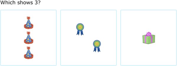 IXL | Represent numbers - up to 3 | Kindergarten math