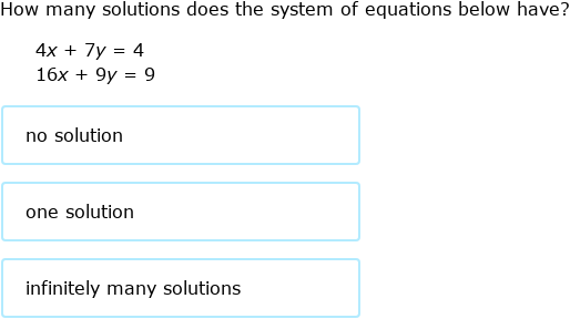 IXL | Find the number of solutions to a system of equations | Grade 10 math