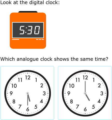 IXL | Match analogue and digital clocks | Grade 1 math
