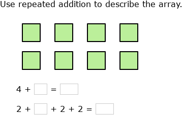 IXL | Write addition sentences for arrays - sums to 10 | Grade 2 math