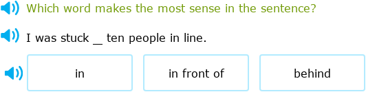 IXL | Select the best preposition to complete the sentence | Grade 2 ...