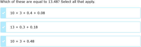 IXL | Compose and decompose decimals in multiple ways | Grade 6 math