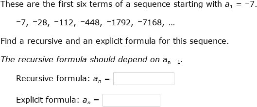 IXL | Find recursive and explicit formulas | Grade 12 math