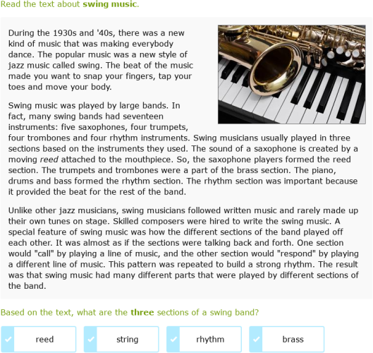 IXL | Read about art, music and traditions | Grade 4 English language arts