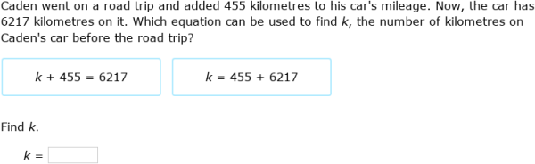 IXL | Use equations to solve addition and subtraction word problems ...