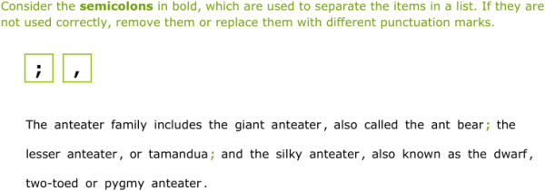 IXL | Use semicolons and commas to separate items in a series | Grade ...