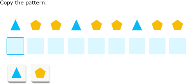 IXL | Shape patterns | Kindergarten math
