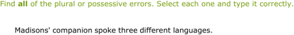 IXL | Identify and correct errors with plural and possessive nouns | Grade 5 English language arts