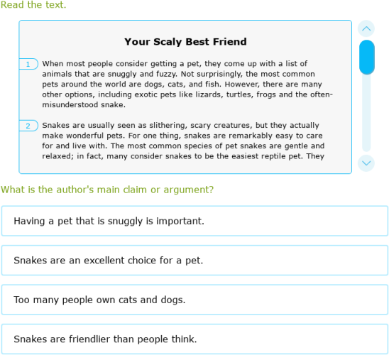 IXL | Trace an argument | Grade 6 English language arts
