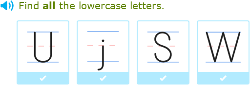 IXL | Find the lowercase letters | Kindergarten English language arts