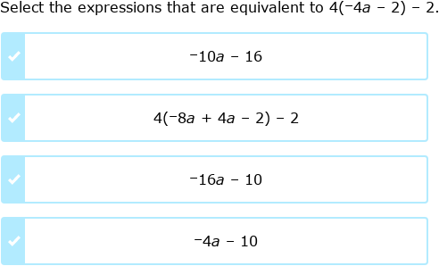 IXL | Identify equivalent linear expressions | Grade 8 math