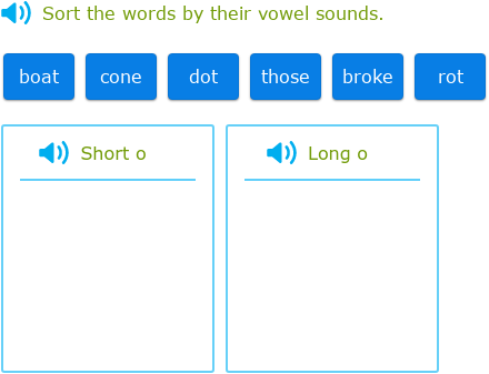 IXL | Use spelling patterns to sort long and short vowel words | Grade ...