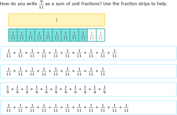 IXL | Decompose fractions into unit fractions using models | Grade 3 math